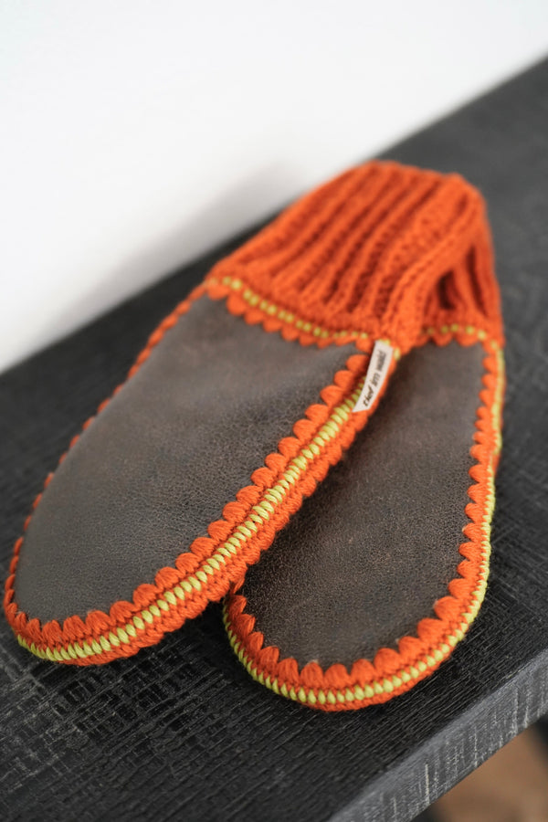 TIEF IM WALD lambskin gloves "Burt Orange" - Réjane Rosenberger Design